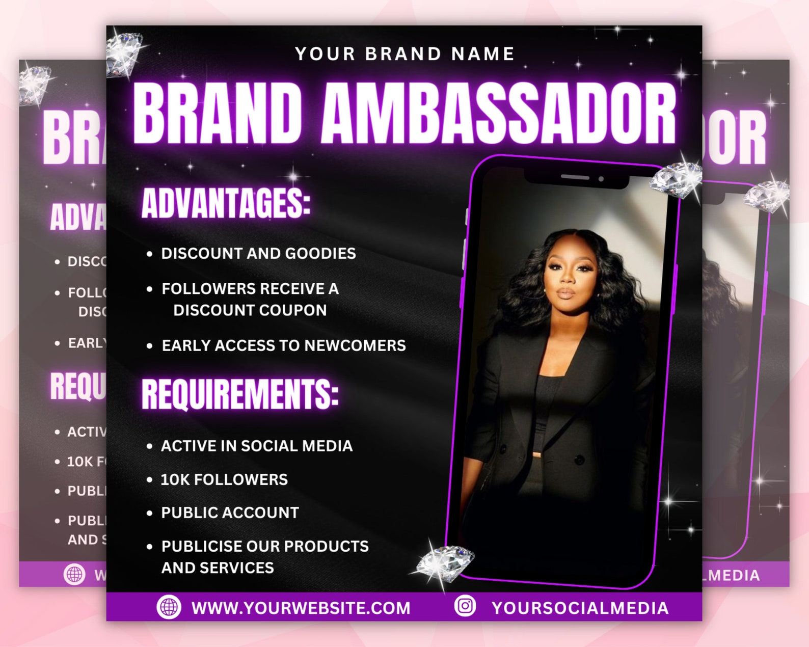 Brand Ambassador Flyer, Ambassador Wanted, Ambassador Request, Social ...