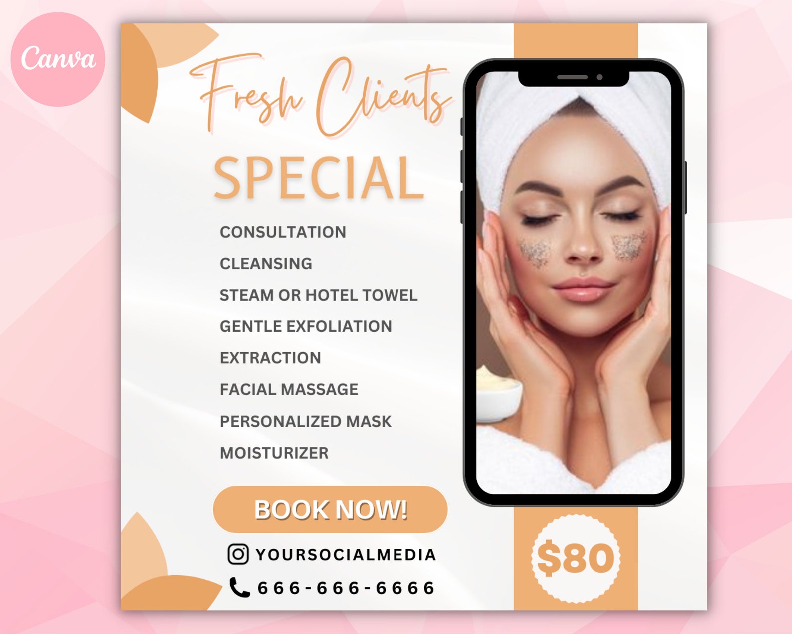 Facial Specials Flyer, Facial Flyer, Facial Treatment Flyer, Fresh ...