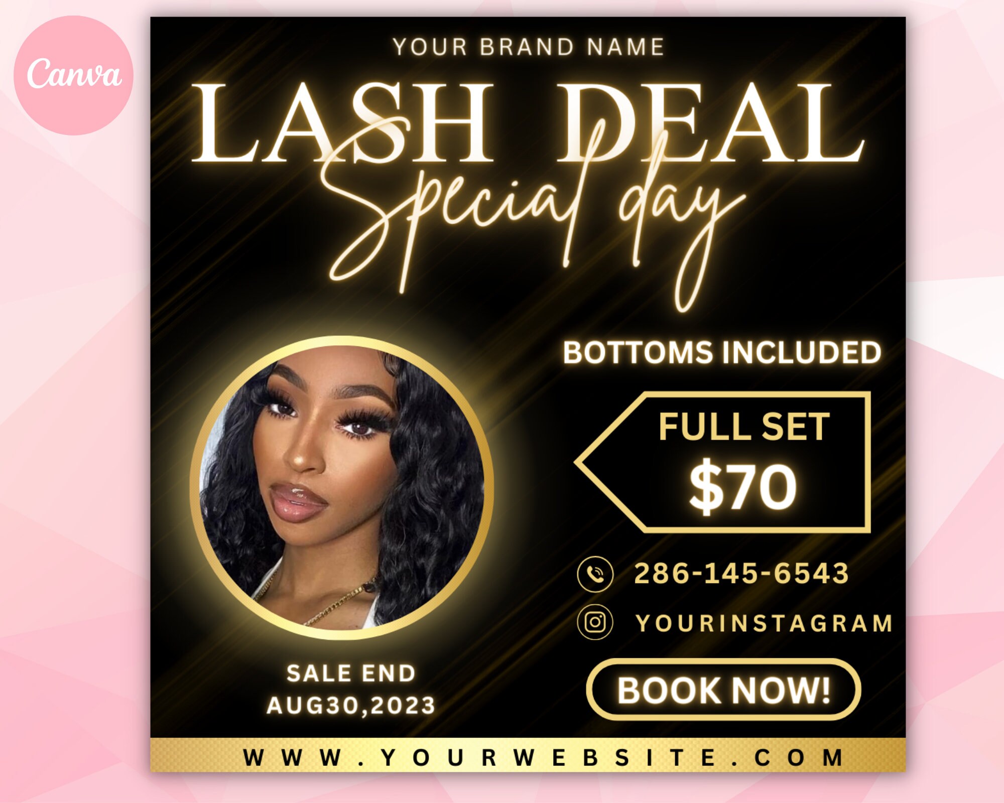 Lash Deal Flyer, Lash Special Flyer, Esthetician Lash Tech Flyer ...