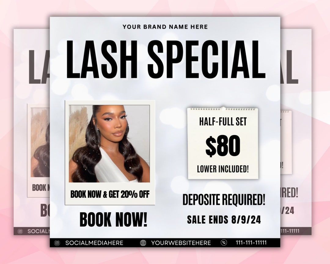Lash Special Flyer, Lash Sale Flyer, Esthetician Lash Tech Flyer ...