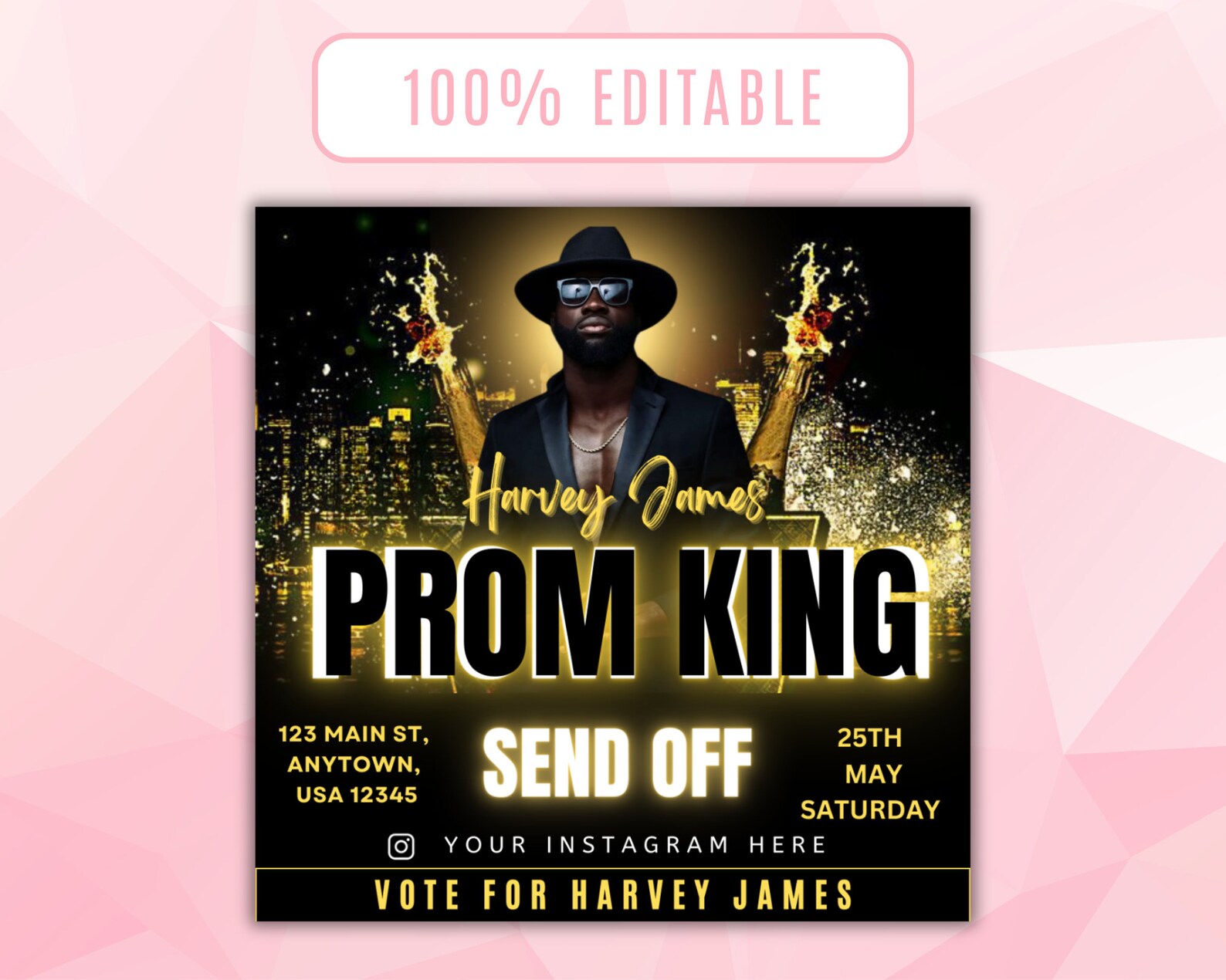 Prom Send off Flyer, Prom Send off Invitation Flyer, Prom Special Flyer ...