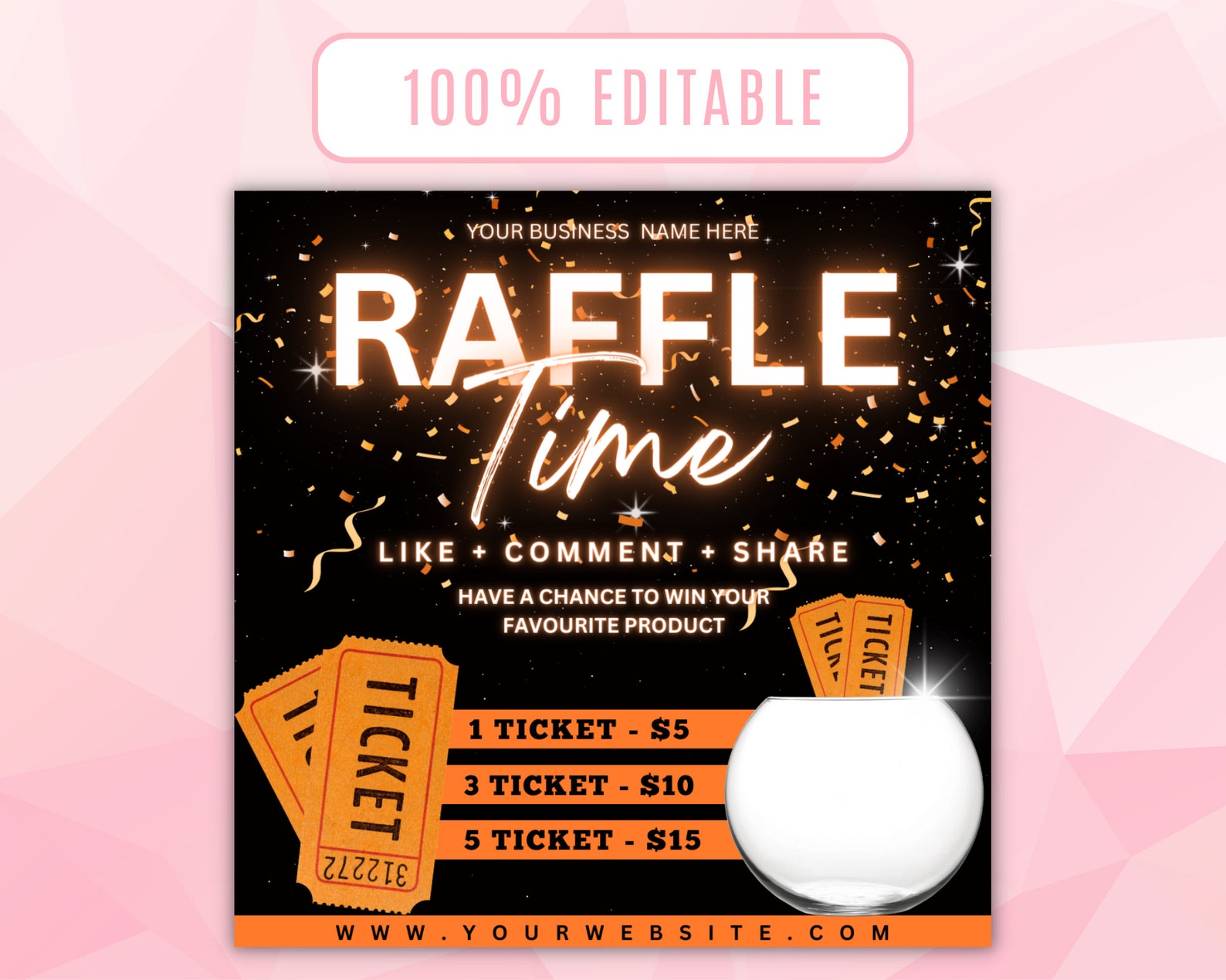 Raffle Flyer, Raffle Ticket Flyer, Giveaway Flyer, Hair Raffle Flyer ...