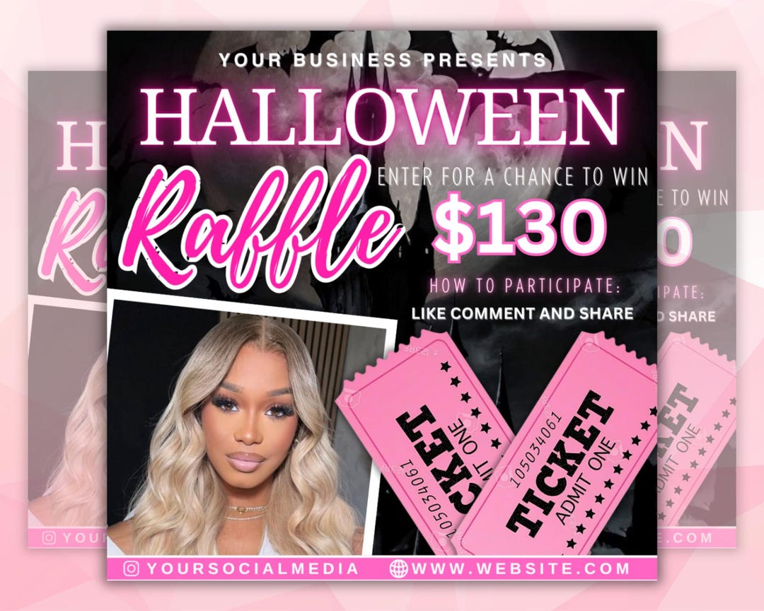 Halloween Raffle Ticket Flyer, Halloween Flyer, Halloween Giveaway ...