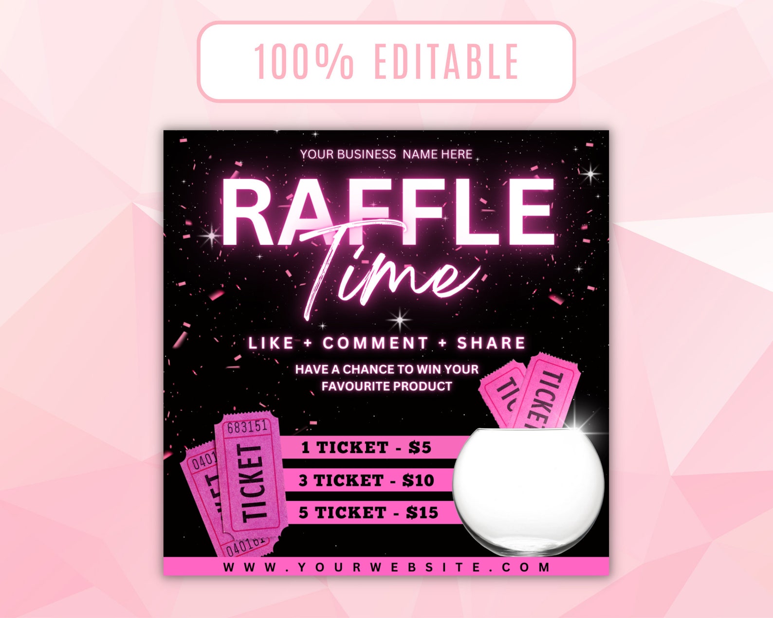 Raffle Flyer, Raffle Ticket Flyer, Giveaway Flyer, Hair Raffle Flyer ...