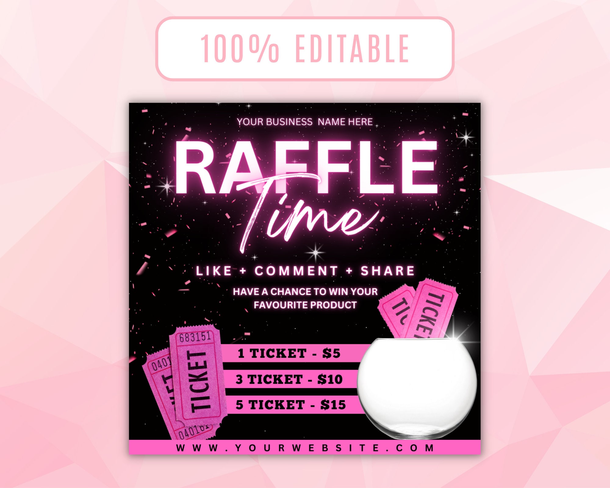 Raffle Flyer, Raffle Ticket Flyer, Giveaway Flyer, Hair Raffle Flyer ...