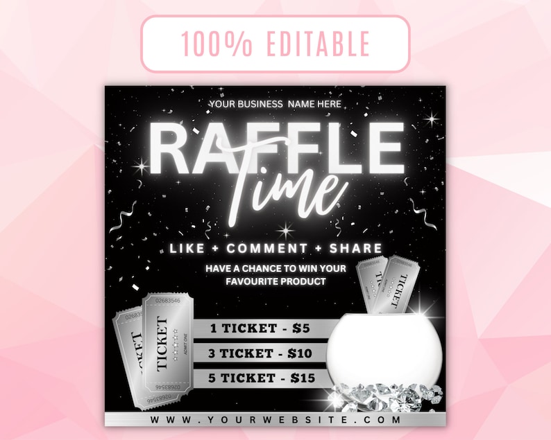 Raffle Flyer, Raffle Ticket Flyer, Giveaway Flyer, Hair Raffle Flyer, Braids Raffle Flyer, Lash ...
