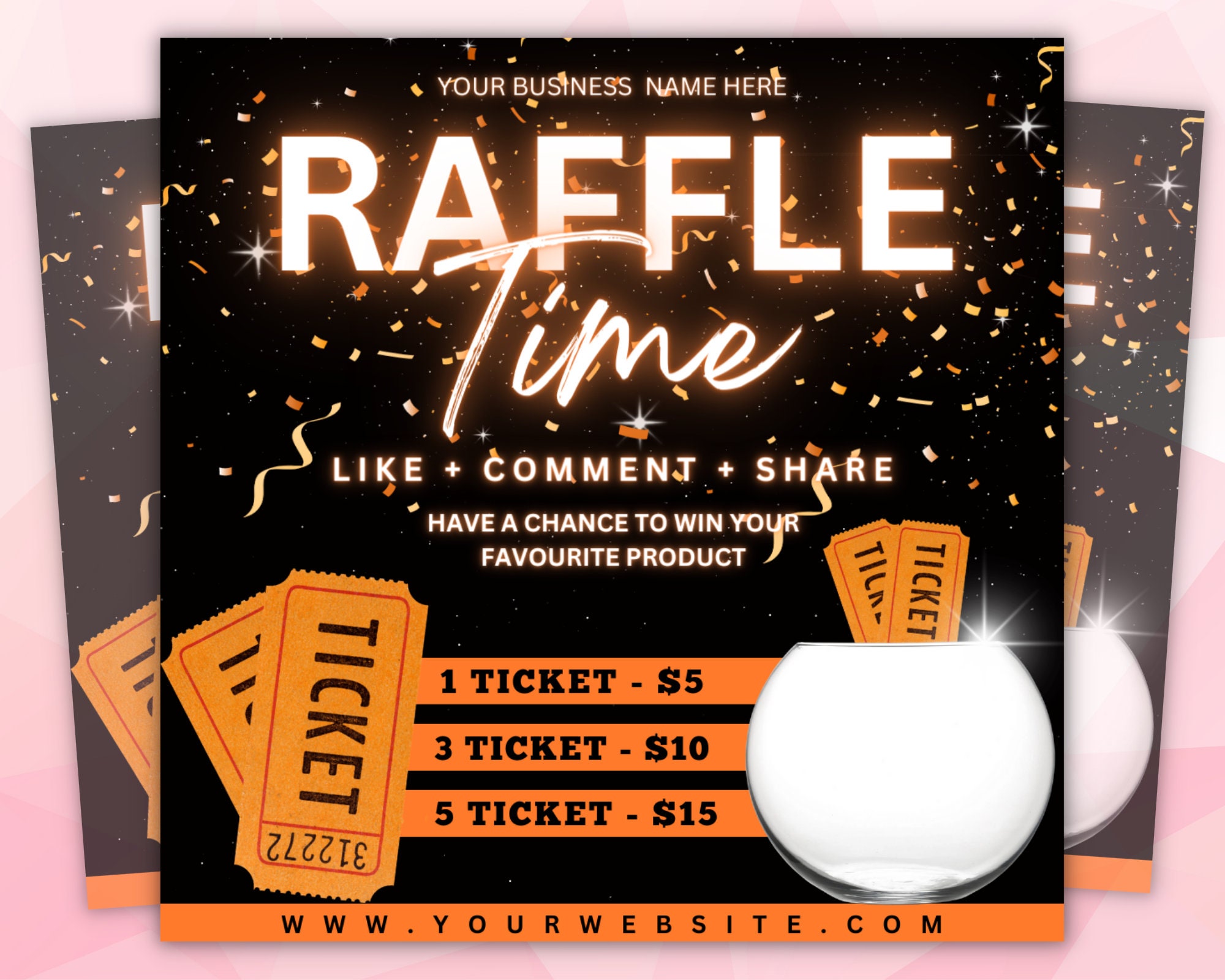 Raffle Flyer, Raffle Ticket Flyer, Giveaway Flyer, Hair Raffle Flyer ...