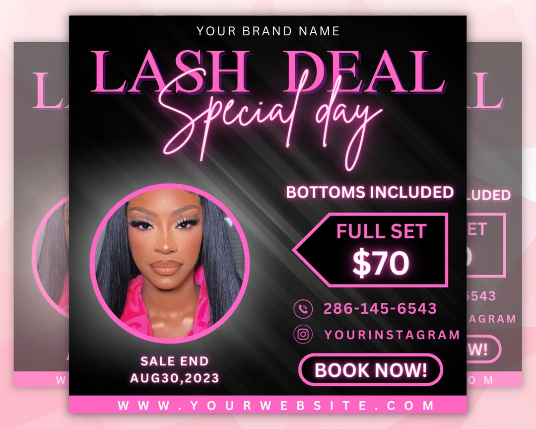 Lash Deal Flyer, Lash Special Flyer, Esthetician Lash Tech Flyer ...