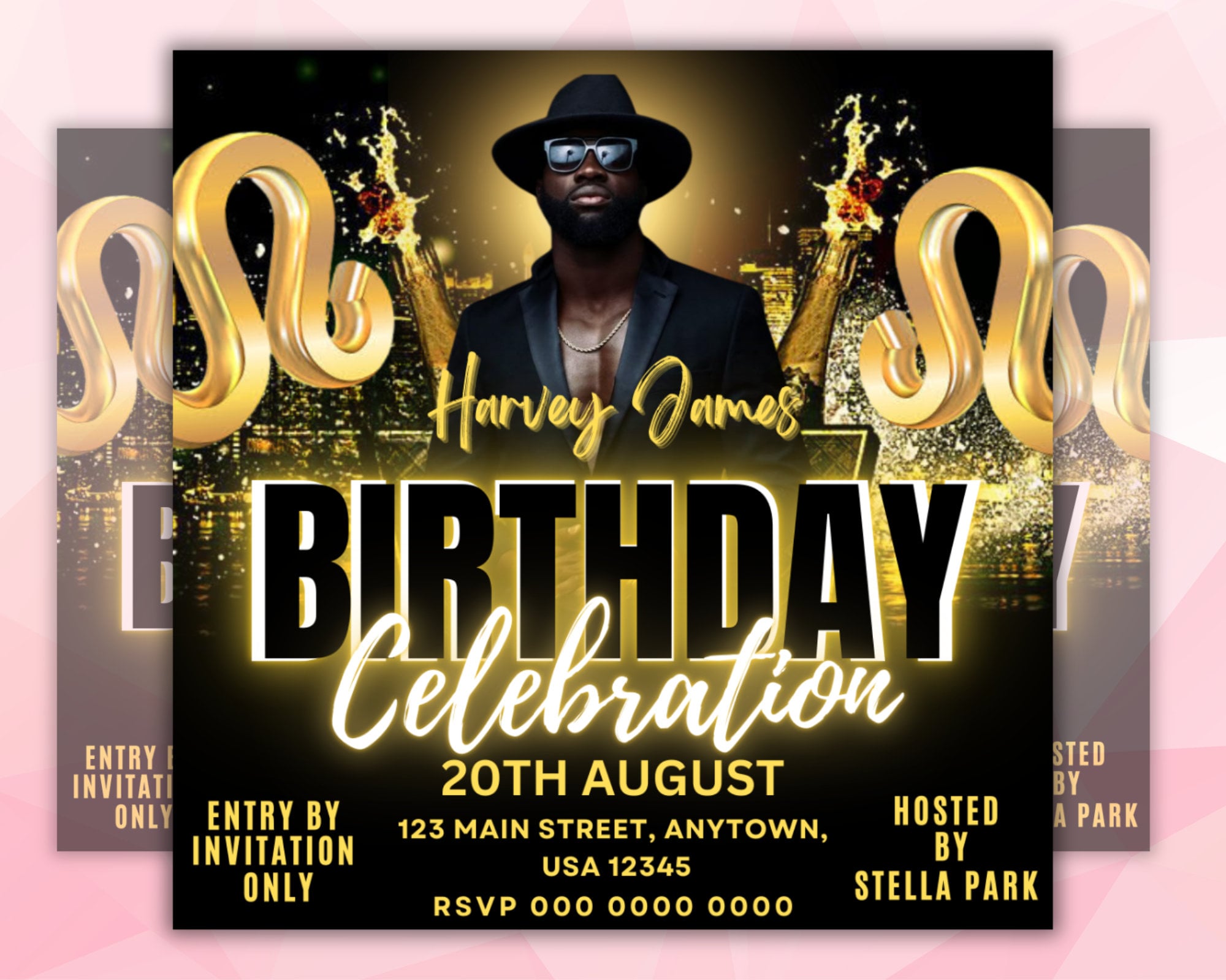 Leo Birthday Flyer, Birthday Boy Flyer, Birthday Party, Birthday Bash ...