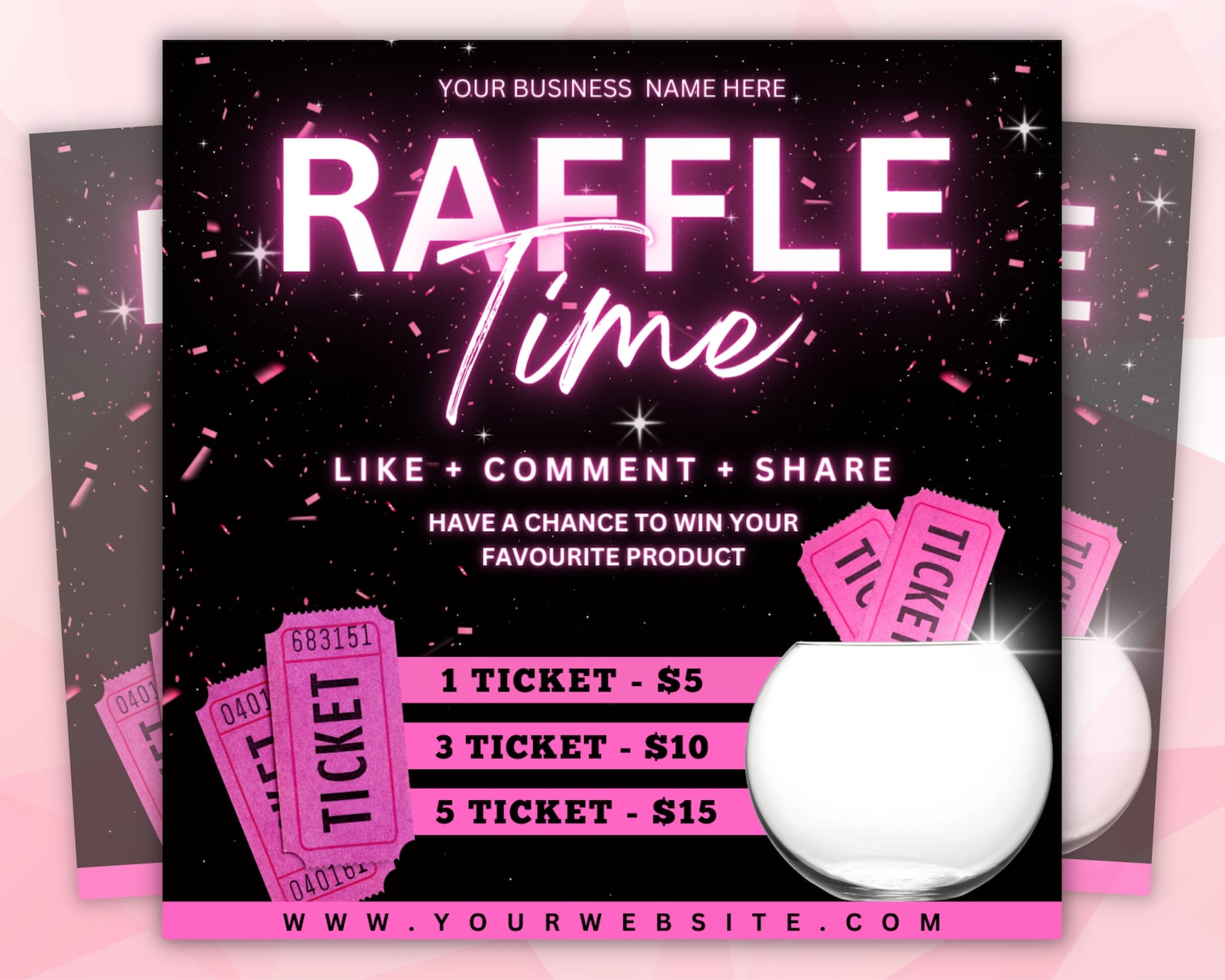 Raffle Flyer, Raffle Ticket Flyer, Giveaway Flyer, Hair Raffle Flyer ...