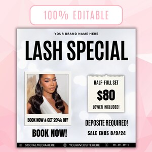 Lash Special Flyer, Lash Sale Flyer, Esthetician Lash Tech Flyer ...