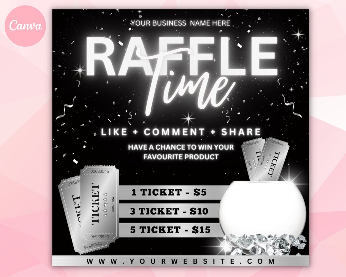 Raffle Flyer, Raffle Ticket Flyer, Giveaway Flyer, Hair Raffle Flyer ...