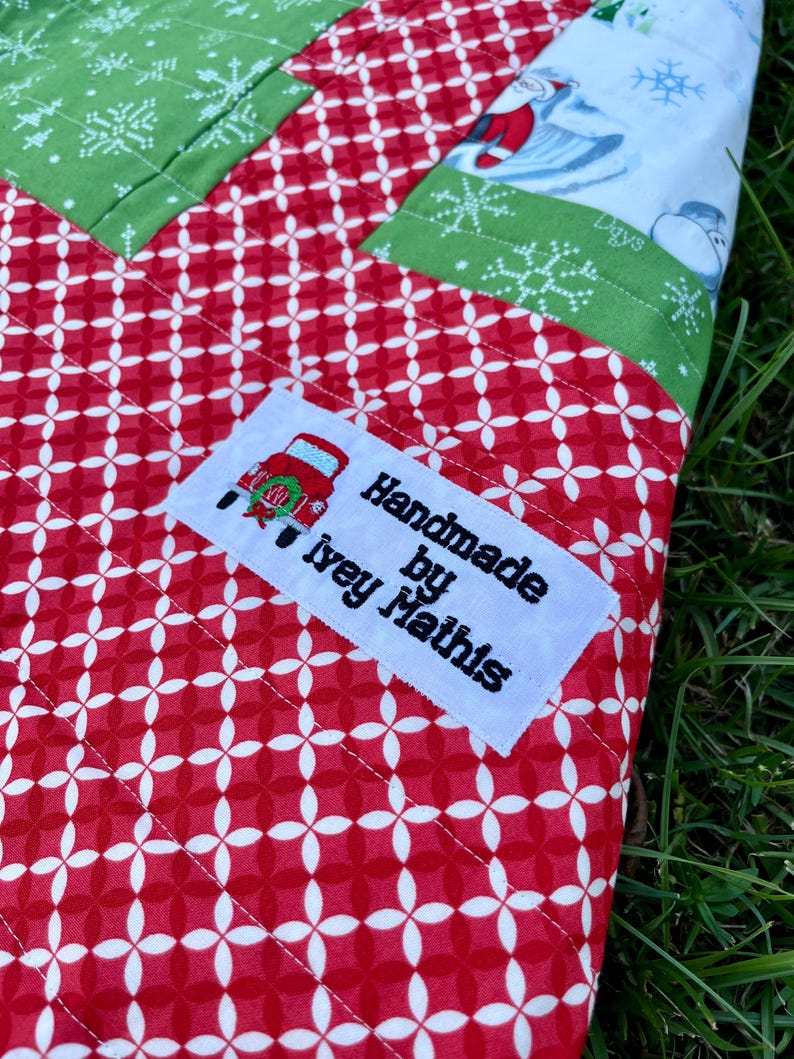 Christmas Quilt-santa Playing in the Snow-48”x62”-ready to Ship - Etsy