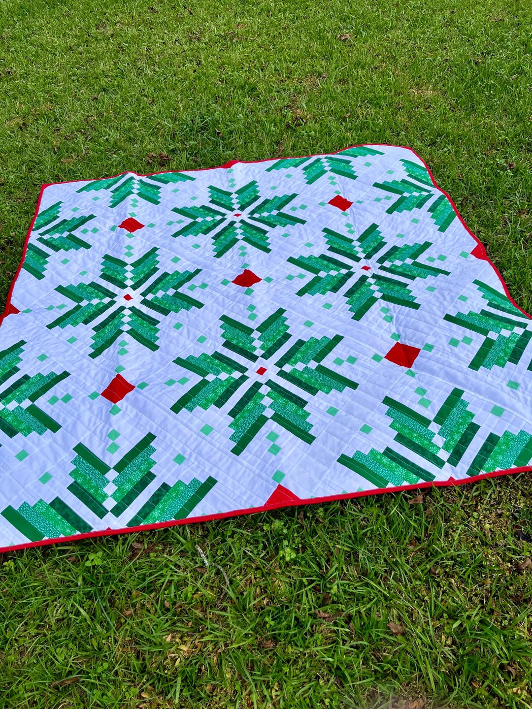 Christmas Snowflake Quilt 62 Square-ready to Ship - Etsy