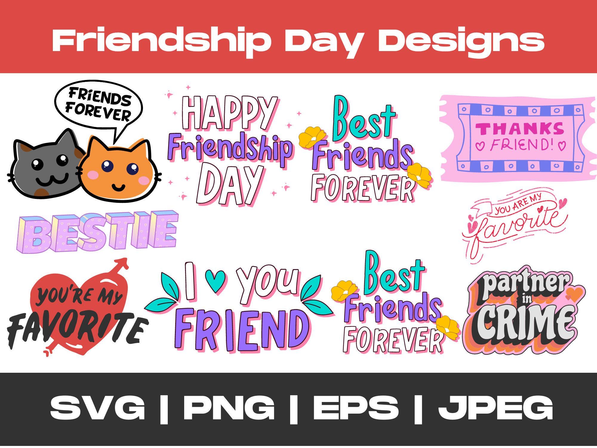 Friendship Svg Bundle, Friends Svg, Best Friends Svg, Friendship Quotes ...