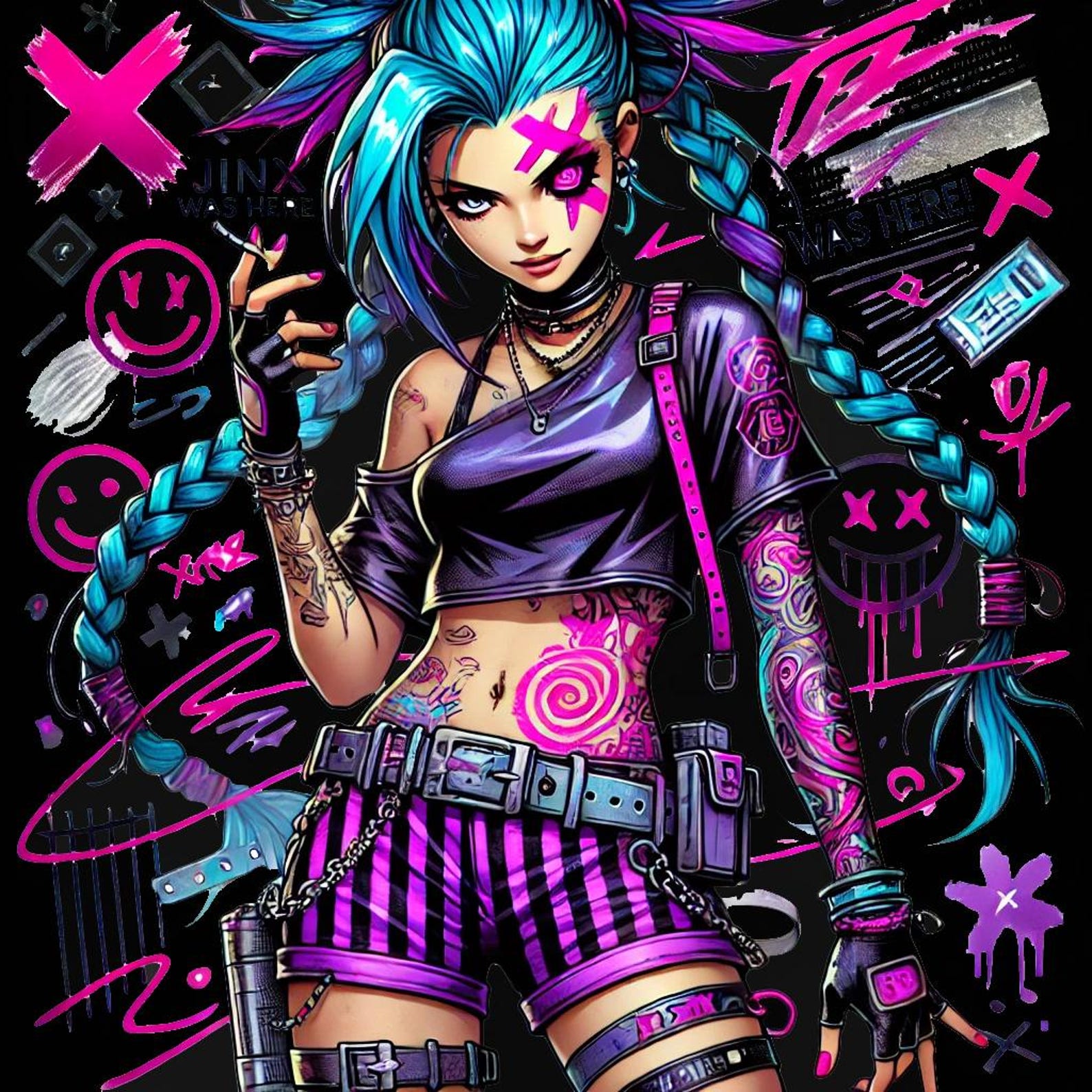 Jinx Arcane Png, Gaming Png, LOL Png, Video Game Png, Moba Game Png ...
