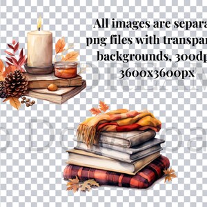Cozy Autumn Clip Art, Watercolor Autumn Clip Art, Png Format With ...
