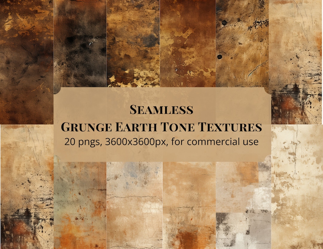 Seamless Grunge Earth Tone Textures, Distressed Textures, Fall Digital ...