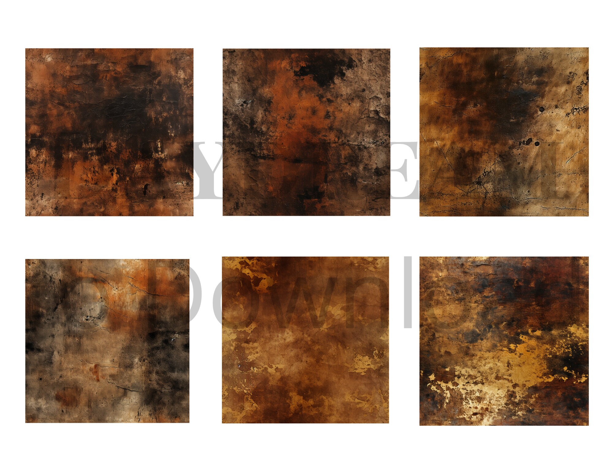 Seamless Grunge Earth Tone Textures, Distressed Textures, Fall Digital ...