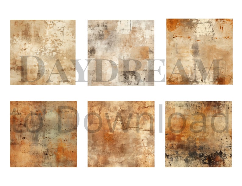 Seamless Grunge Earth Tone Textures, Distressed Textures, Fall Digital ...