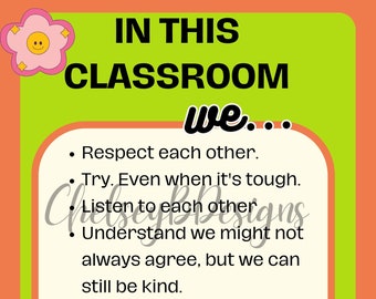 Classroom Expectations Poster - Etsy