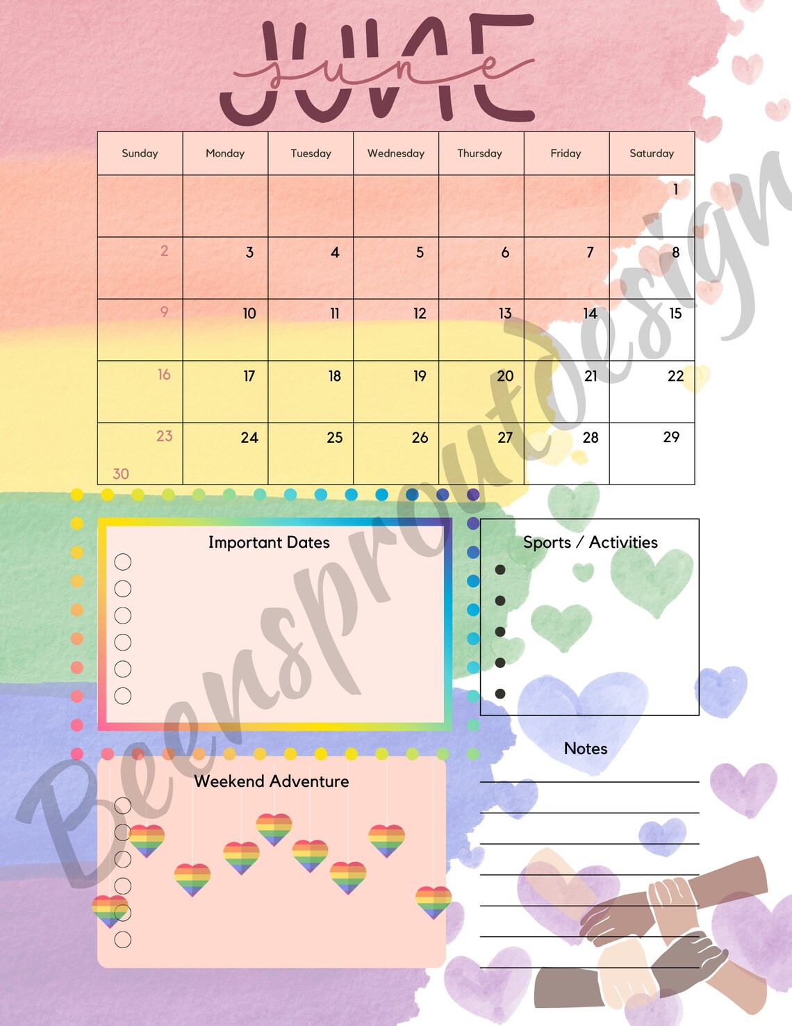 Custom Family Calendar 2023-2024 School Year - Etsy