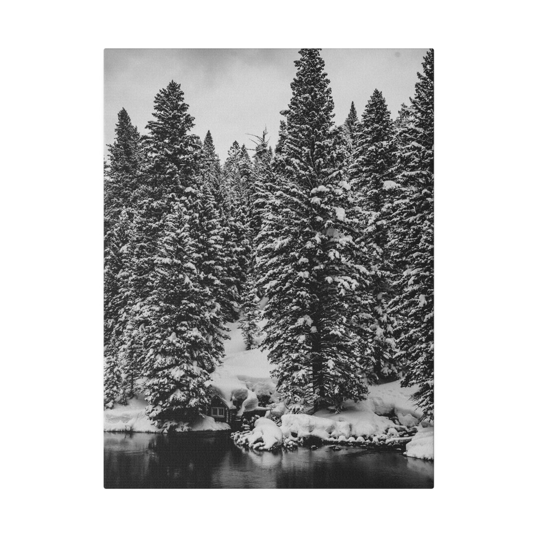 Johnny Sacks Cabin in Winter- Island Park- Snowy Cabin-matte Canvas ...