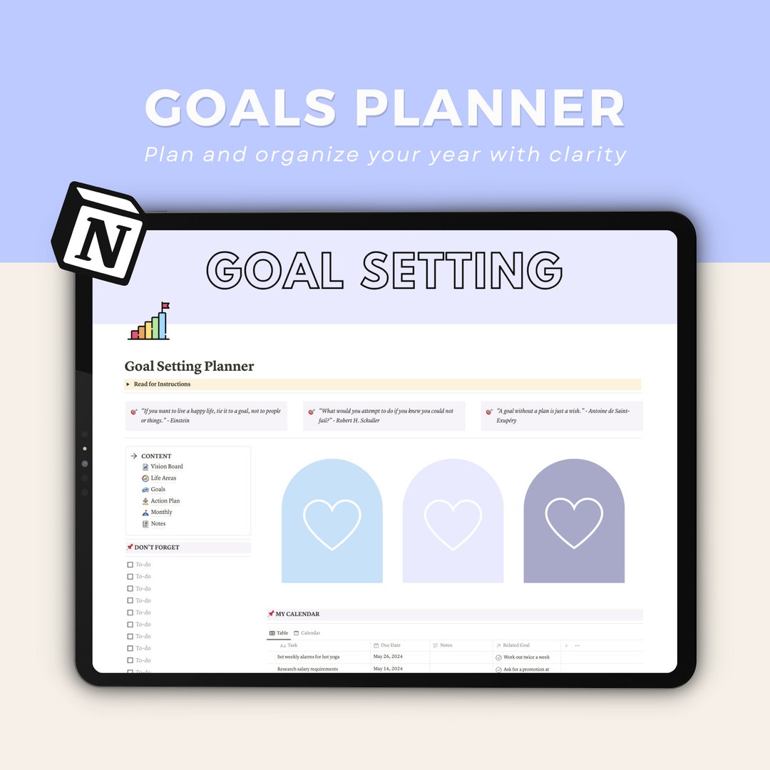 Goal Setting Planner Notion Template 2024 Goals Planner Notion Life ...