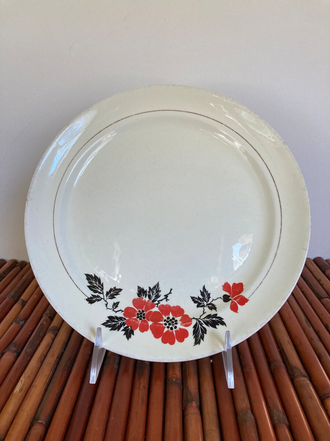 Hall’s Red Poppy Dinner Plate and Serving Plate - Etsy