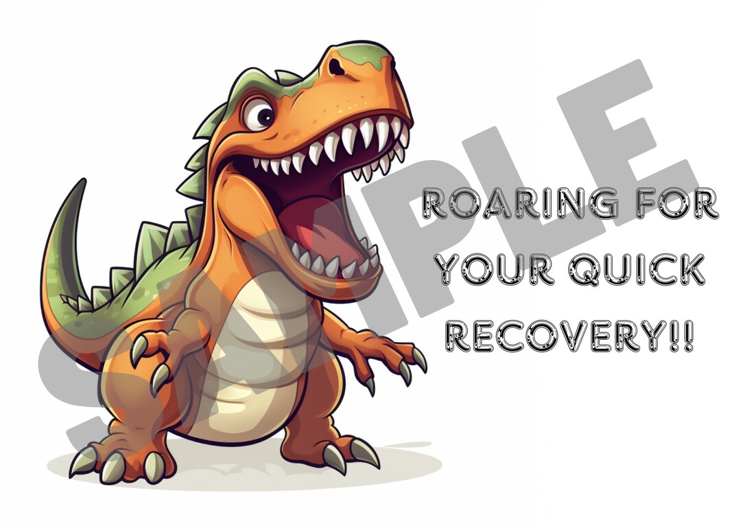 Dinosaur Themed Get Well Ecard - Etsy