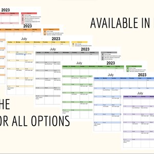 Monthly Editable Calendar | Google Sheets Spreadsheet | Digital ...