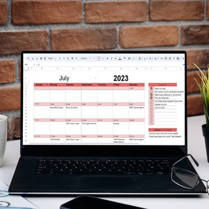 Monthly Editable Calendar | Google Sheets Spreadsheet | Digital ...