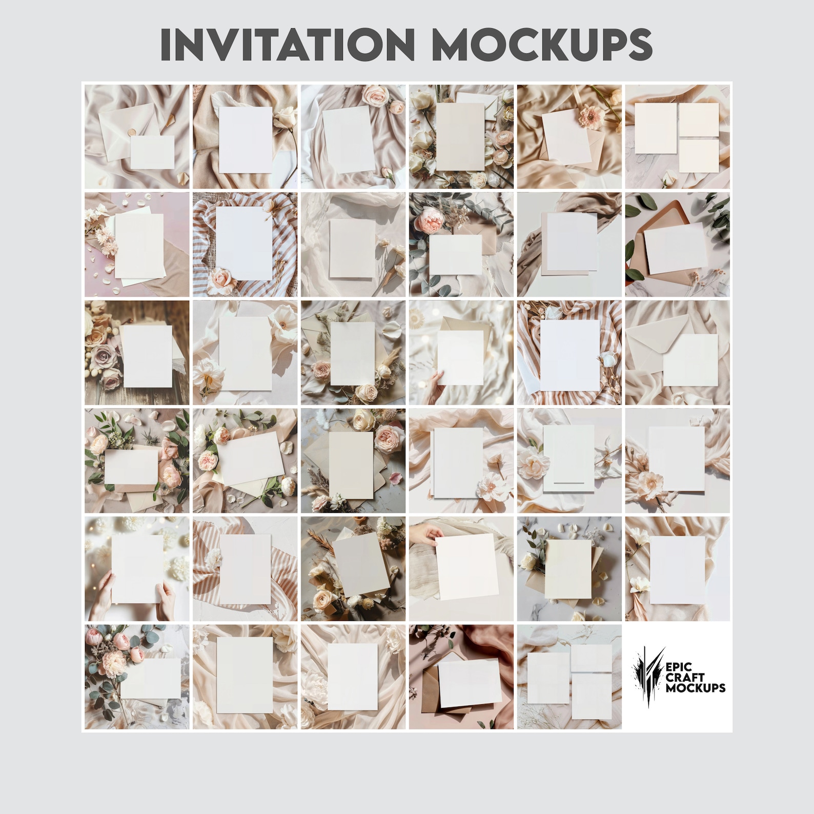 Mockup Bundle Wedding Invitation Welcome Sign Menu Mockups, Mega Whole ...