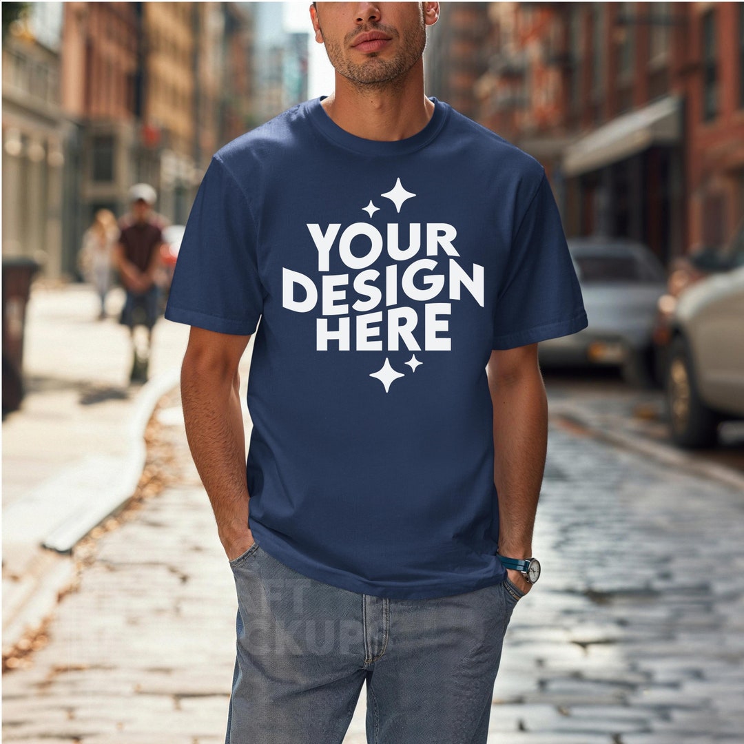 Midnight Men Comfort Colors C1717 Shirt Mockup T-shirt Man, POD CC1717 ...