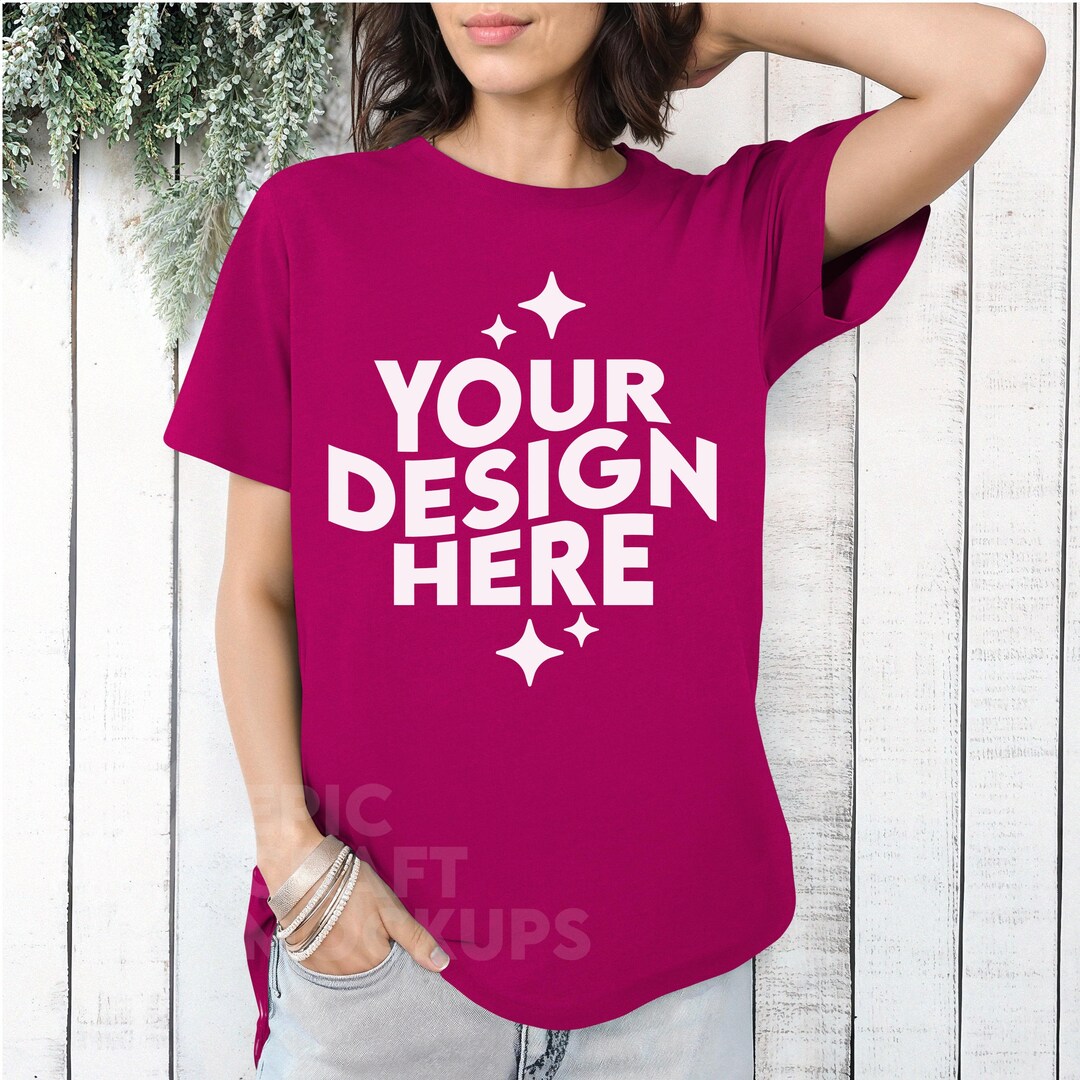 BERRY Gildan 5000 Mockup Tshirt Women, G5000 POD Styled Boho Shirt ...