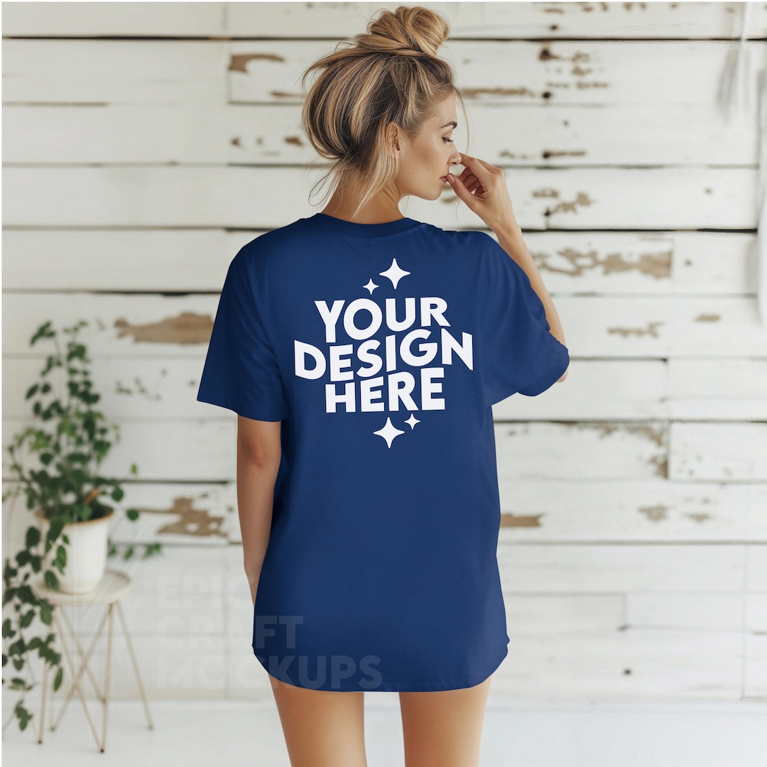 True Navy Back Comfort Colors C1717 Shirt Mockup T-shirt Woman, POD ...