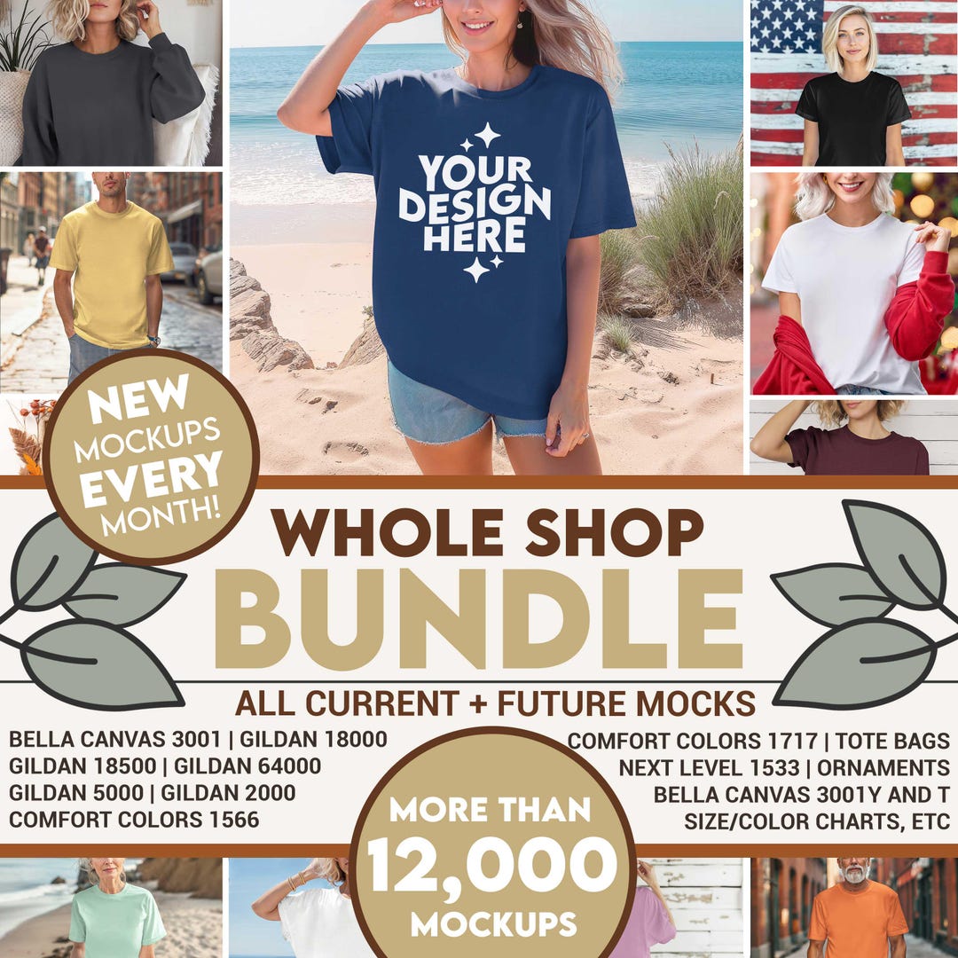 Whole Shop Mockup Bundle, Full Access Digital Mock Ups, Diverse ...