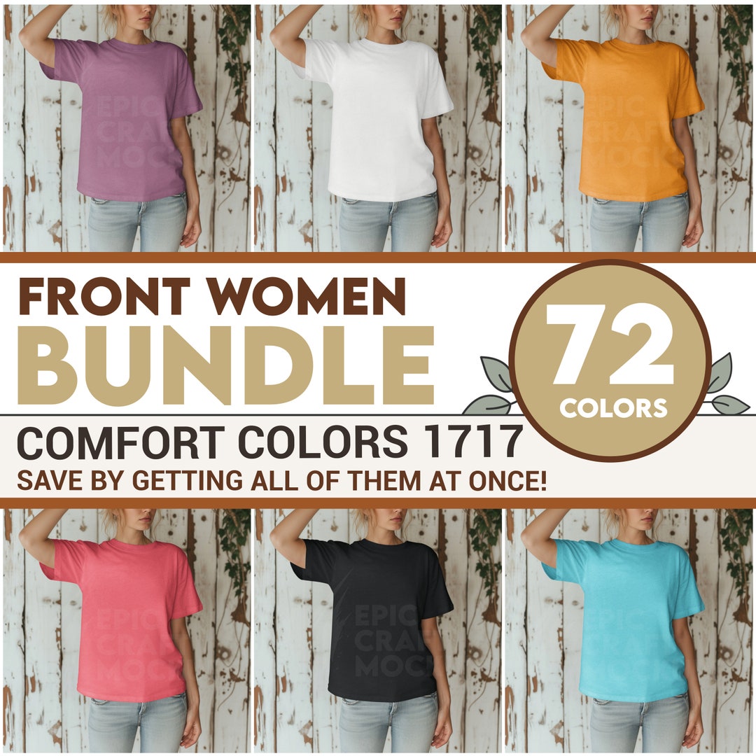 Bundle Comfort Colors 1717 Mockup Tshirt POD Boho Style, CC1717 Shirt ...