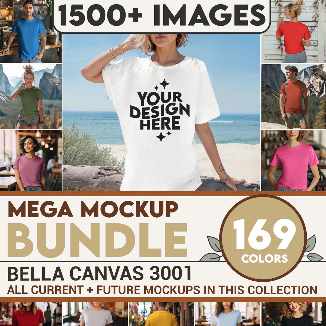 Bella Canvas 3001 Mockup Bundle 3001 Tshirts Bundle Bella Canvas