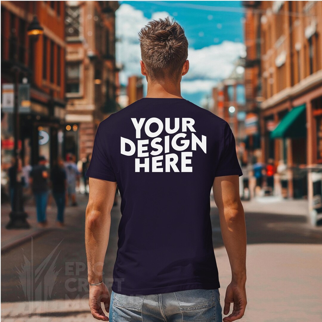 Blackberry Back Gildan 64000 Mockup Tshirt Men, G64000 POD Urban Street ...