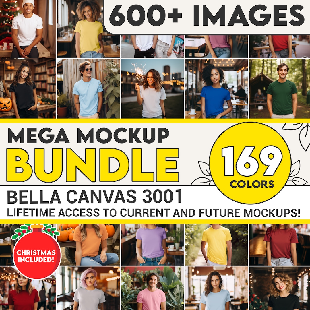 Bella Canvas 3001 Mockup Bundle 3001 Tshirts Bundle Bella - Etsy