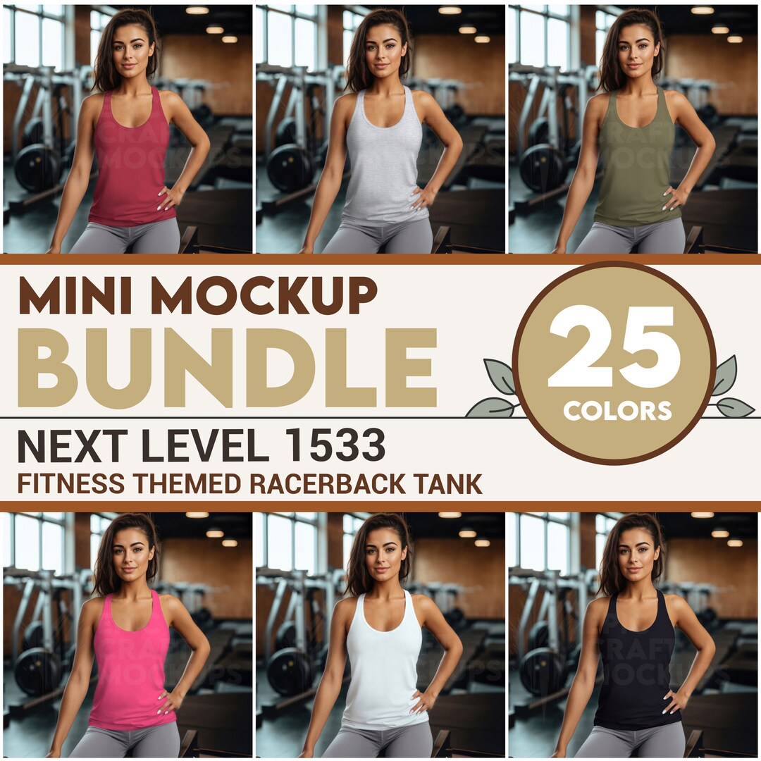 Fitness Gym Next Level 1533 Mockup Bundle Racerback Womens, Health All ...