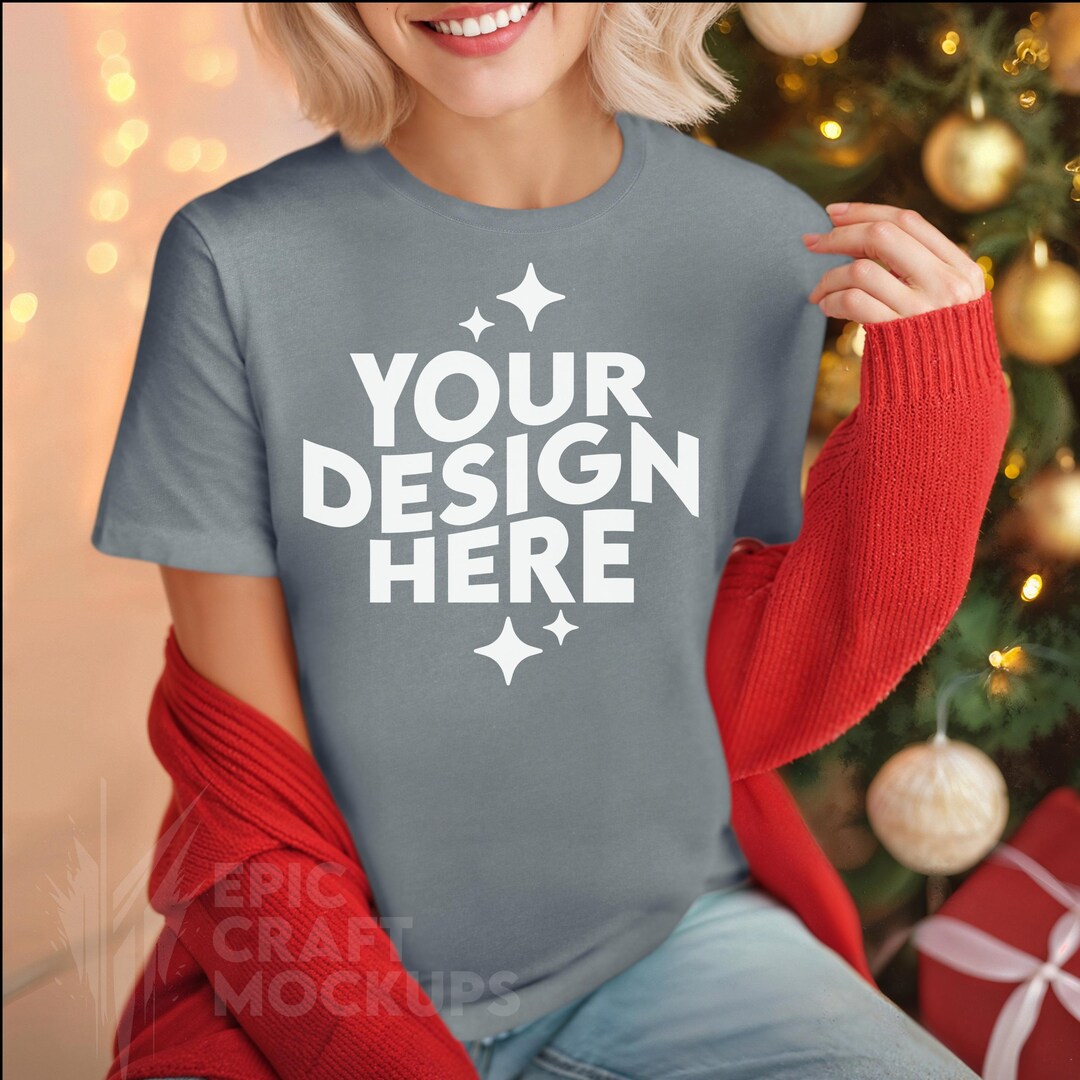 Granite Comfort Colors 1717 Mockup Christmas Winter Woman Oversized ...