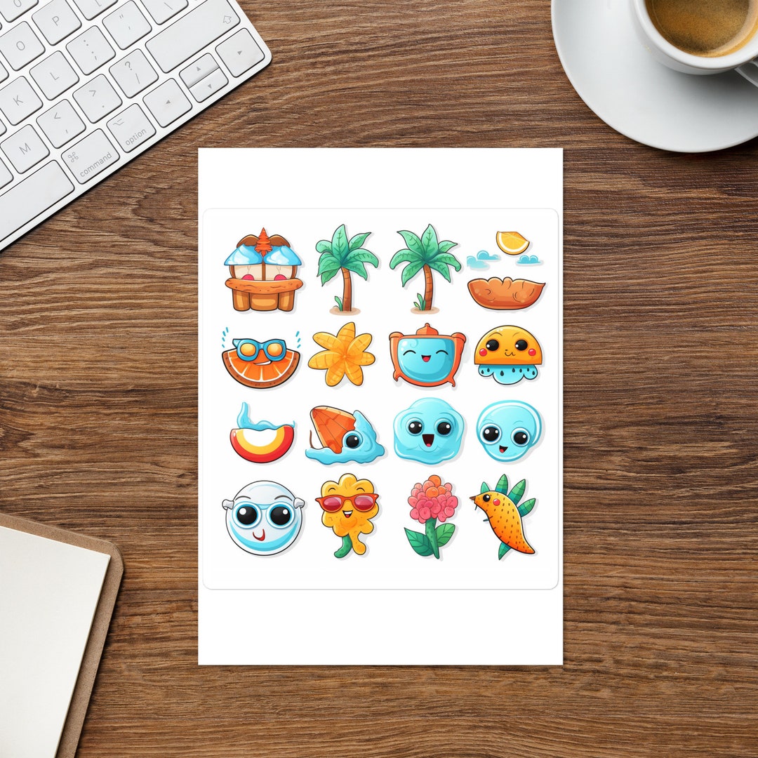 Cute Summer Themed Sticker Sheet V.2 - Etsy