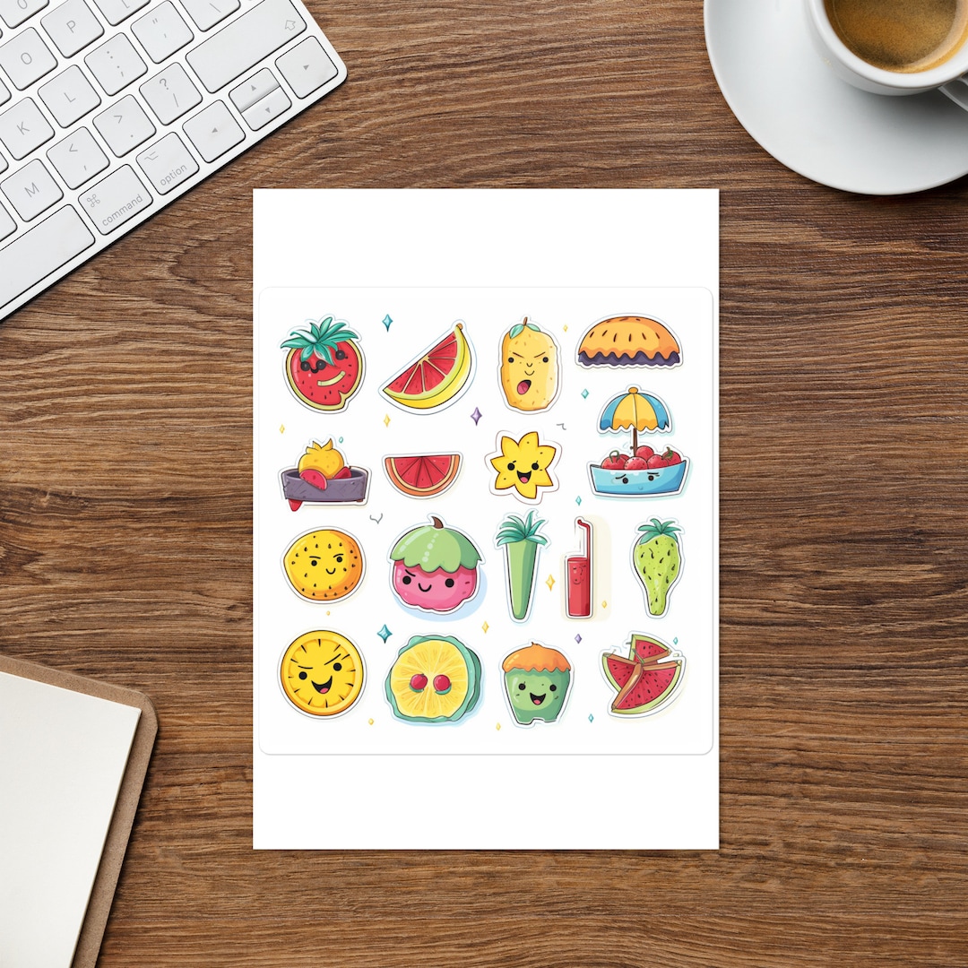 Cute Summer Fruit Sticker Sheet - Etsy