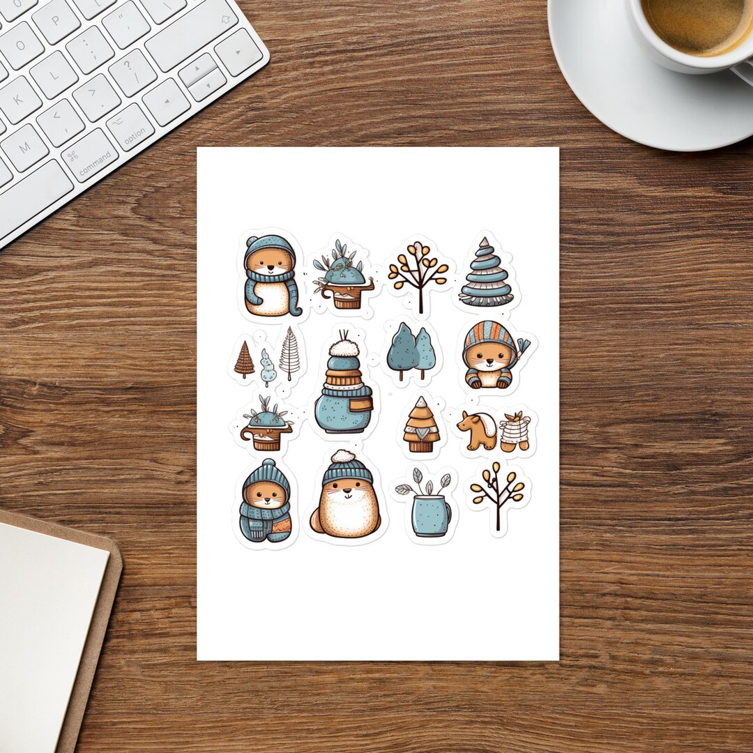 Cute Winter Animals Sticker Sheet - Etsy