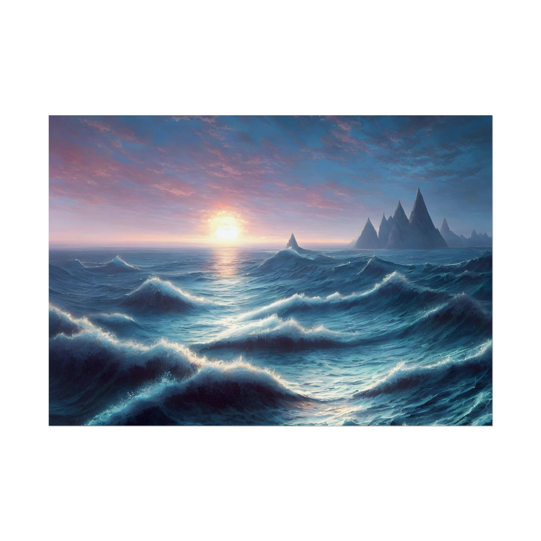 Change of Tides Poster, Ocean Waves, Mountain Sea, Ocean Mountain - Etsy