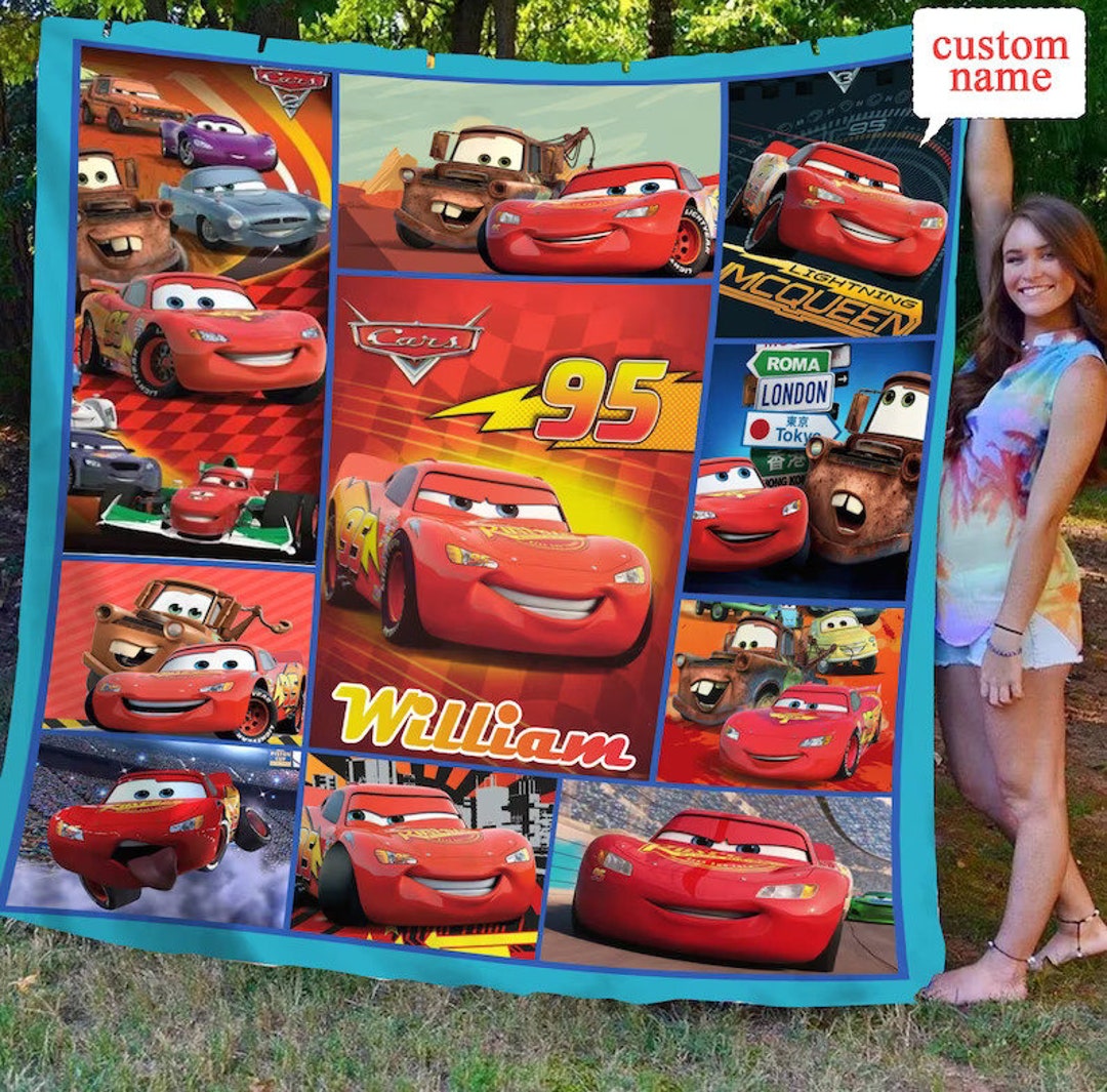 Personalized Lightning Mcqueen Cars Fleece Blanket Pixar Cars - Etsy