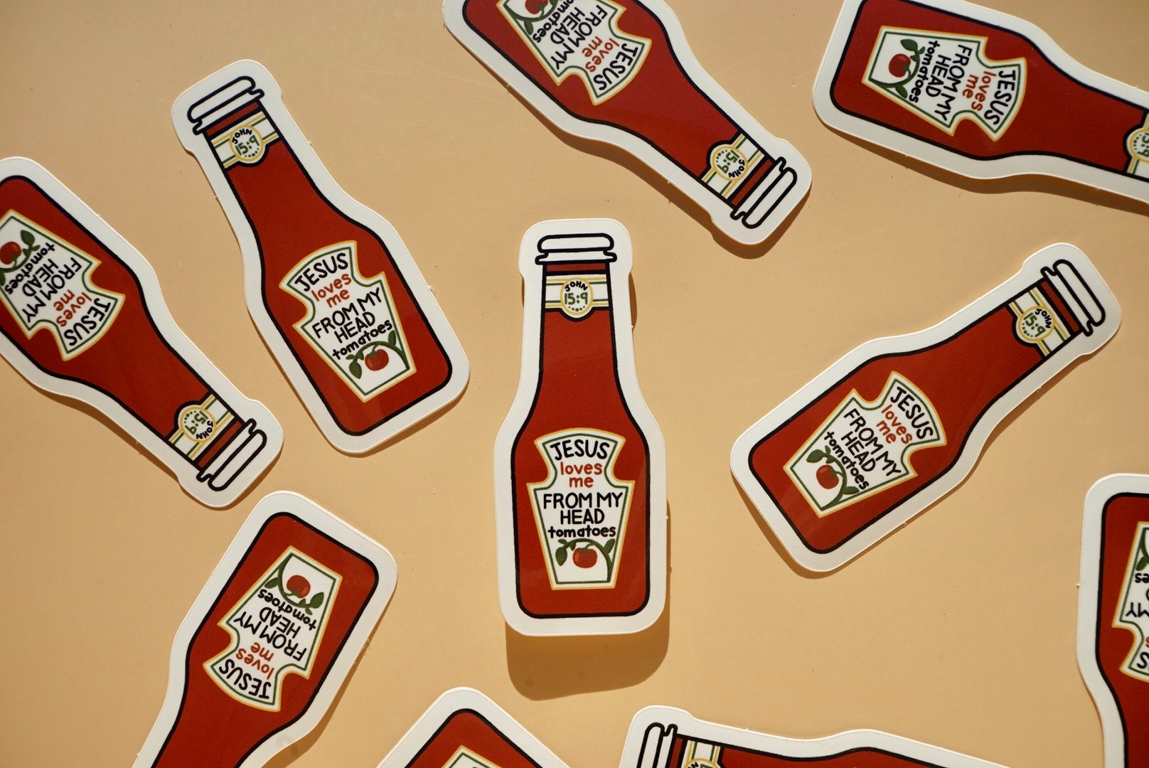 Christian Ketchup Sticker jesus Loves Me - Etsy