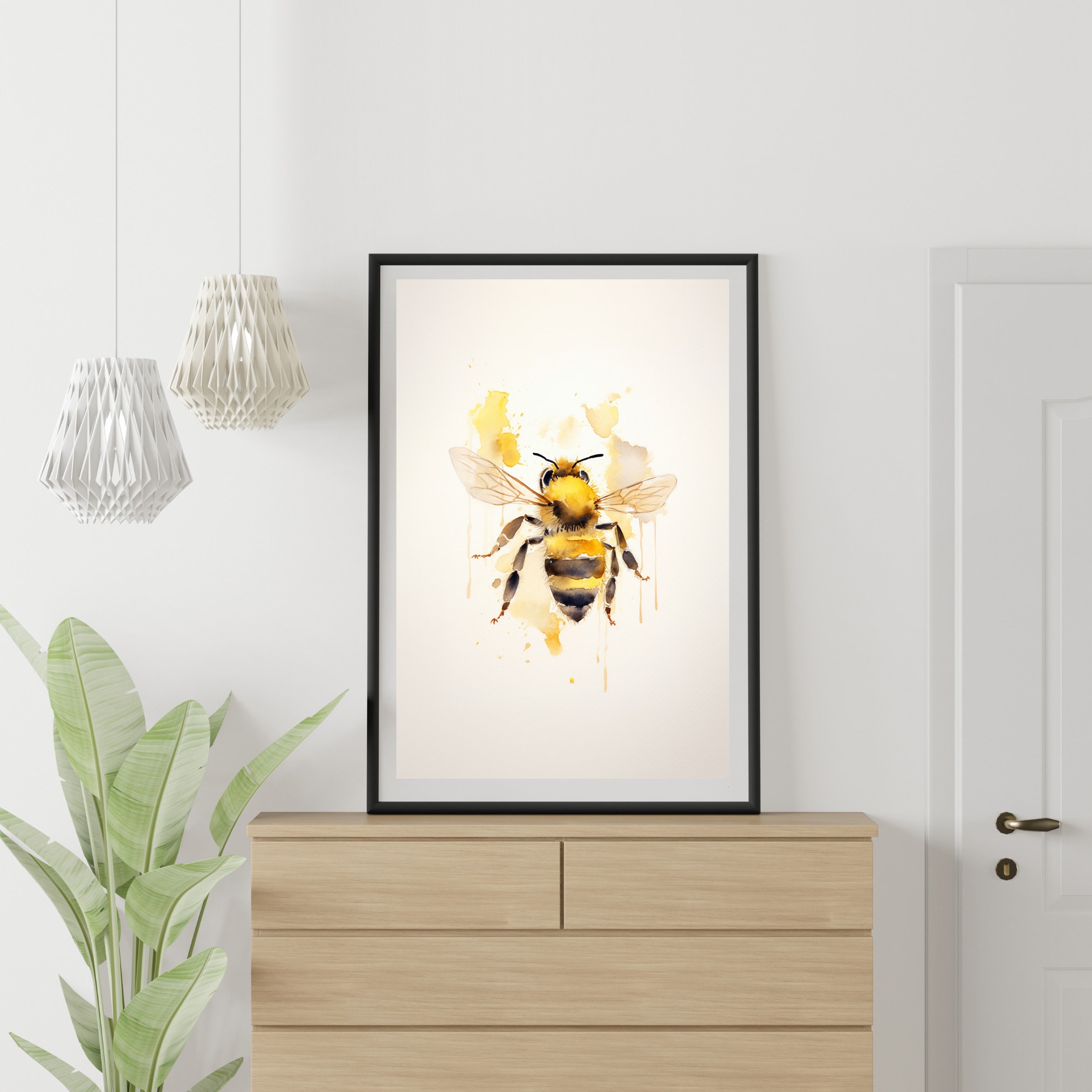 Bumblebee Printable Wall Art | Bee Decorations | Watercolor | Bee Print ...